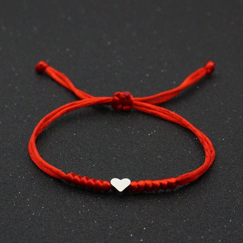 Bracelet "Fil du Cœur" en Fil Rouge