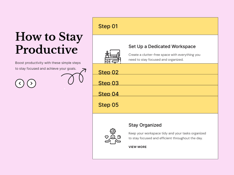 Process Steps with Scroll Accordion - Moment Ici